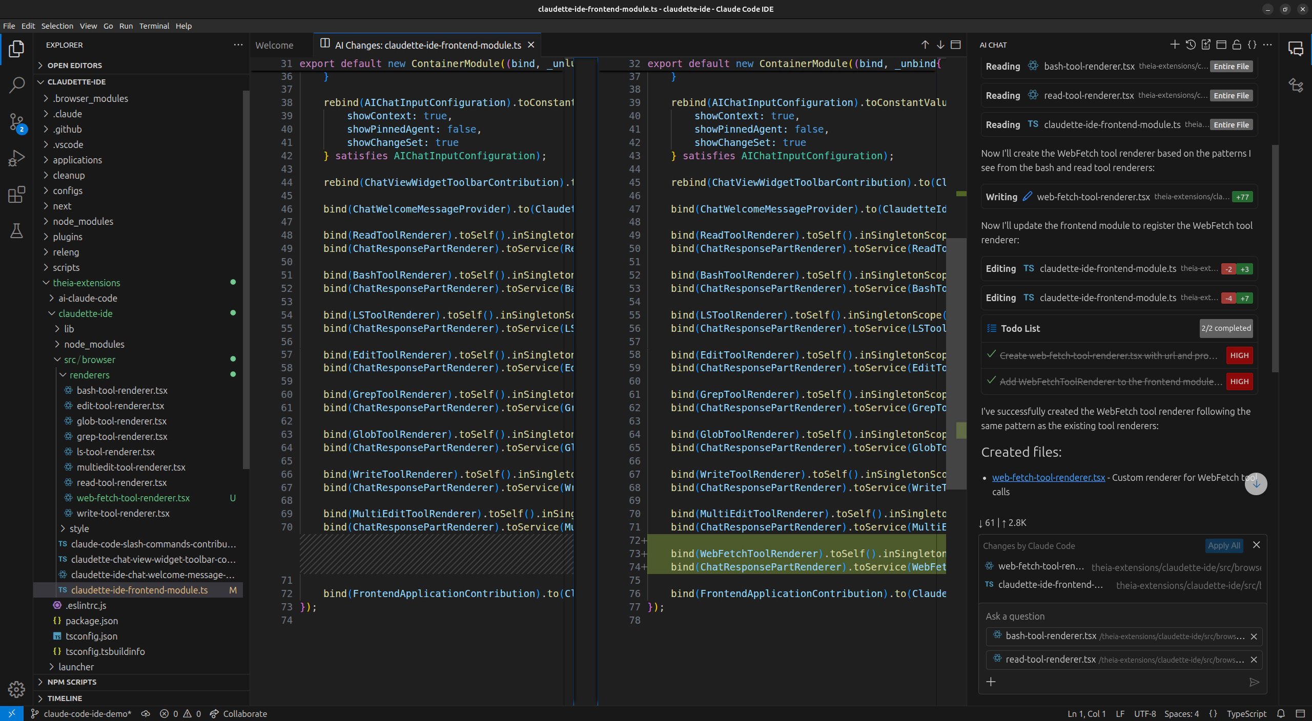 A Native Claude Code IDE? How It Could Look Like with Eclipse Theia